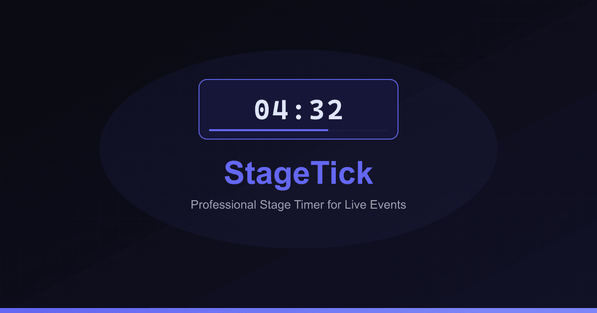 StageTick — Real-Time Stage Timer for Live Events